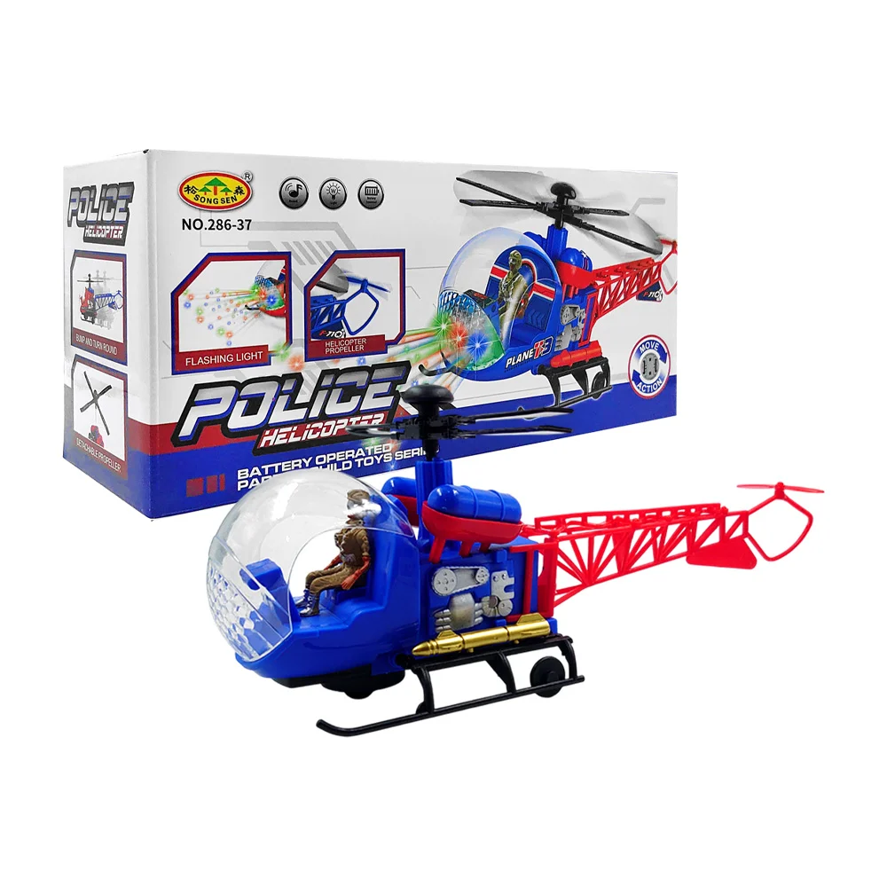 Juguete helicóptero de la policía con luz, sonido y accesorios / police ...