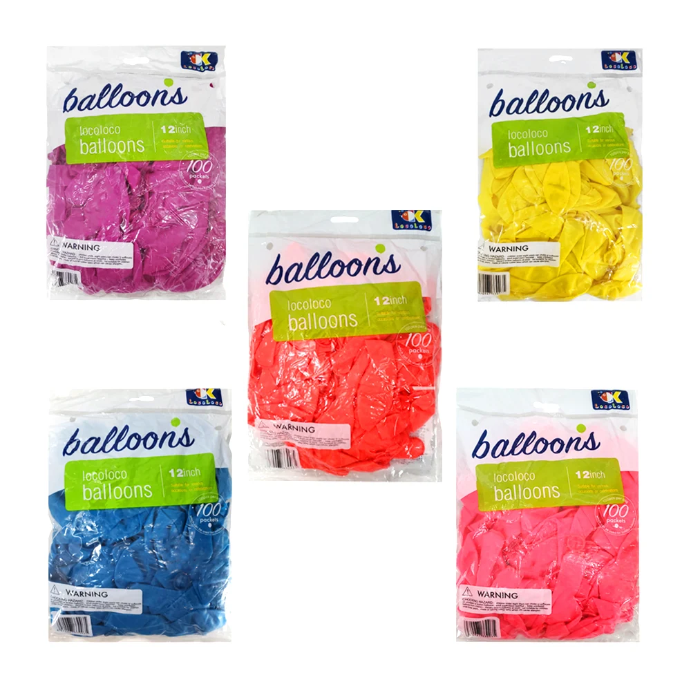 Paquete con 100 globos de látex, 12 pulgadas de color liso, variedad de ...