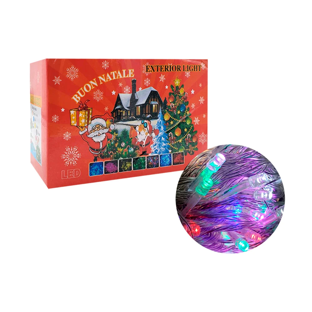 Serie de luces navideñas con foquitos led rgb para exterior, variedad ...
