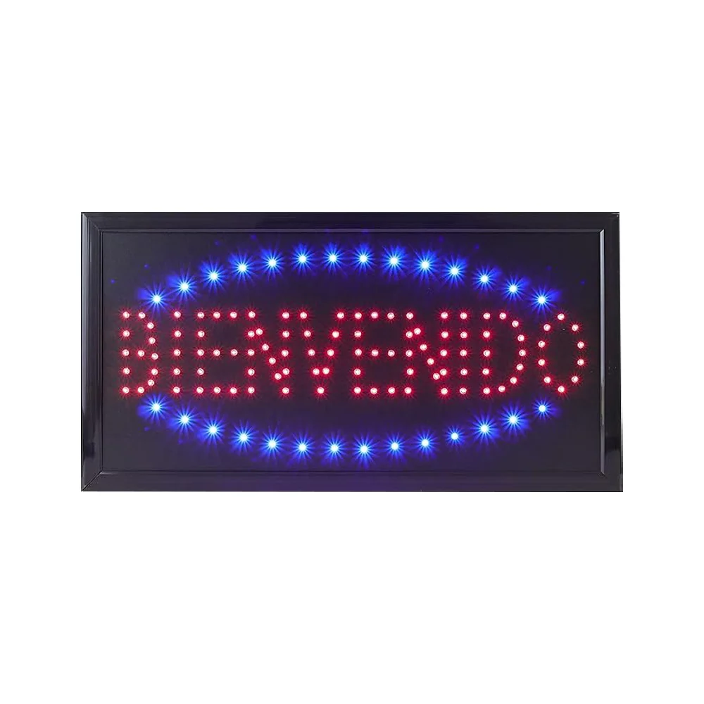 Letrero luminoso con 20 leds + frase de bienvenido, 48x25cm / lu8668 ...