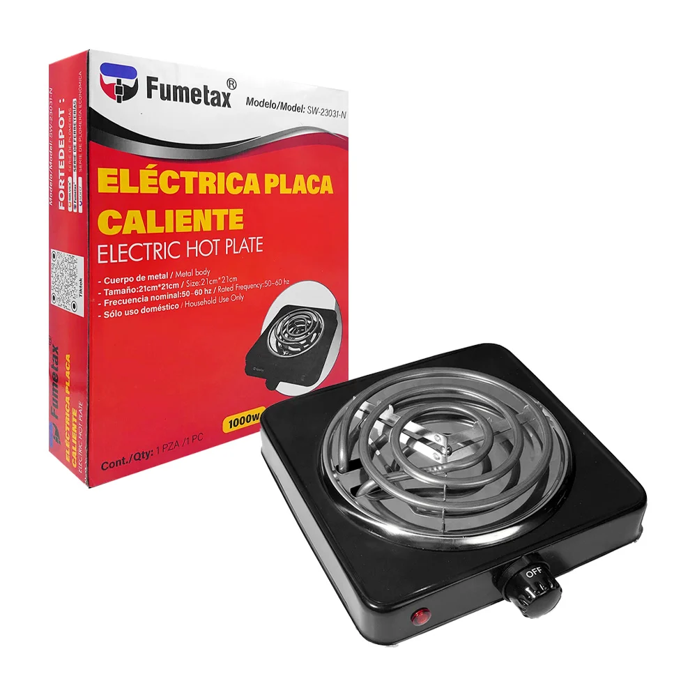 Parrilla eléctrica fumetax metálica color negra de 21x21cm con ...