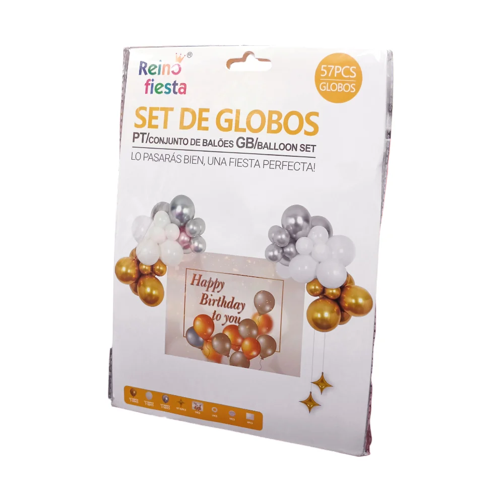 Kit decorativo de globos con 57pcs / 24 globos de 10″, 24 globos de 5 ...