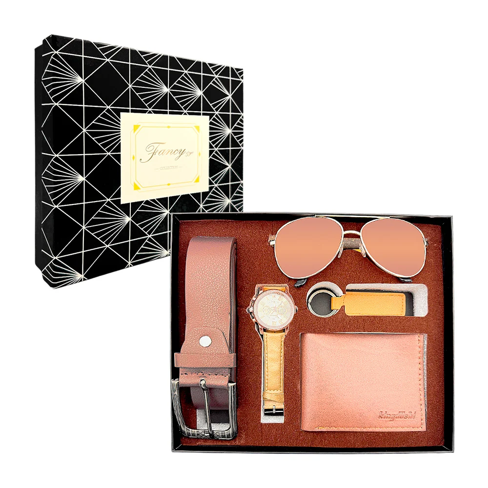Kit de regalo para caballero con cinturón, reloj de mano, lentes de sol ...